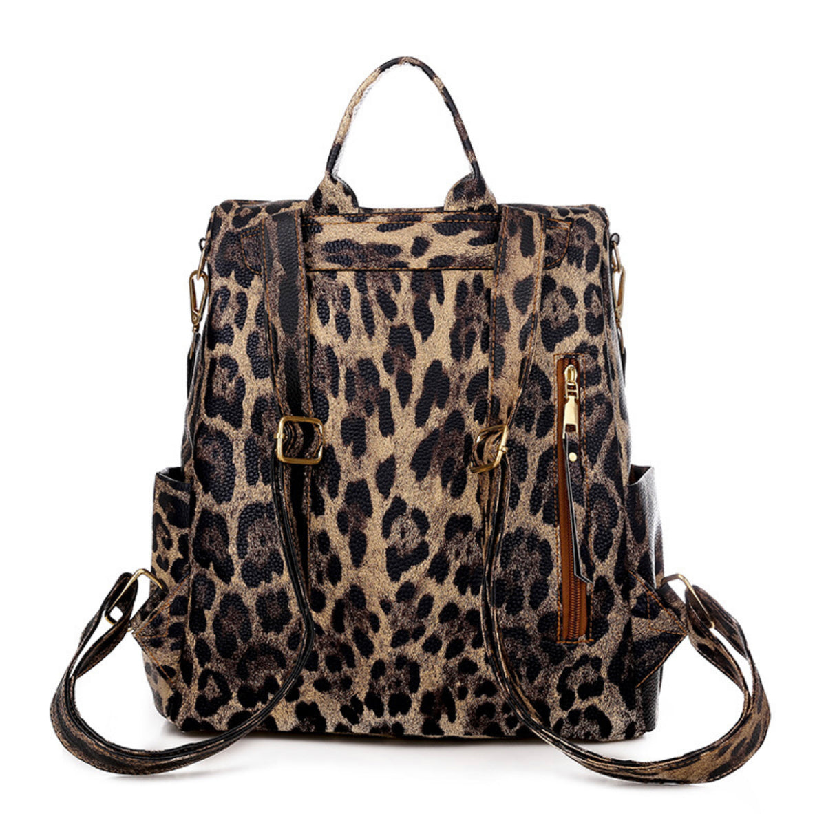 Brown Leopard Print Backpack with Colorful Strap – Ashley Sky Boutique